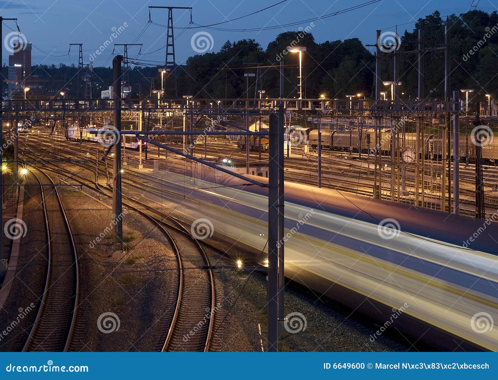 Train At Night Passing By Picture. Image: 6649600