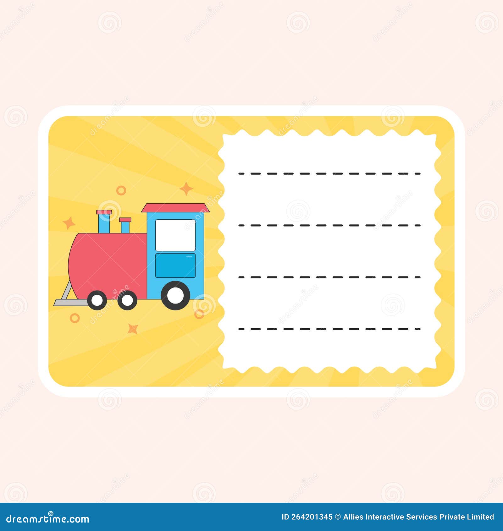 Train Notebook Label or Frame on Peach Stock Illustration ...