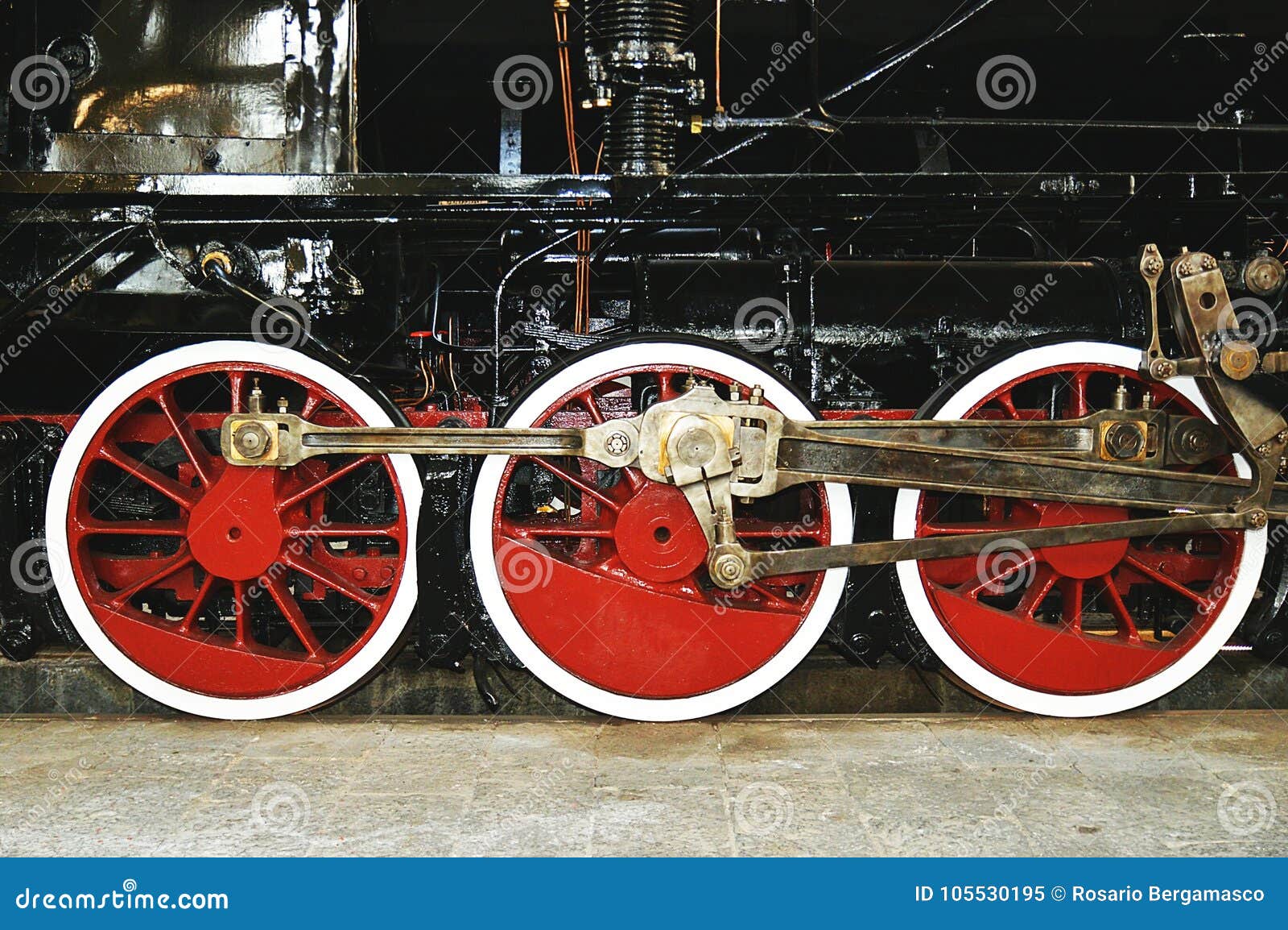 Wheels train plunger red stock image. Image of station - 105530195