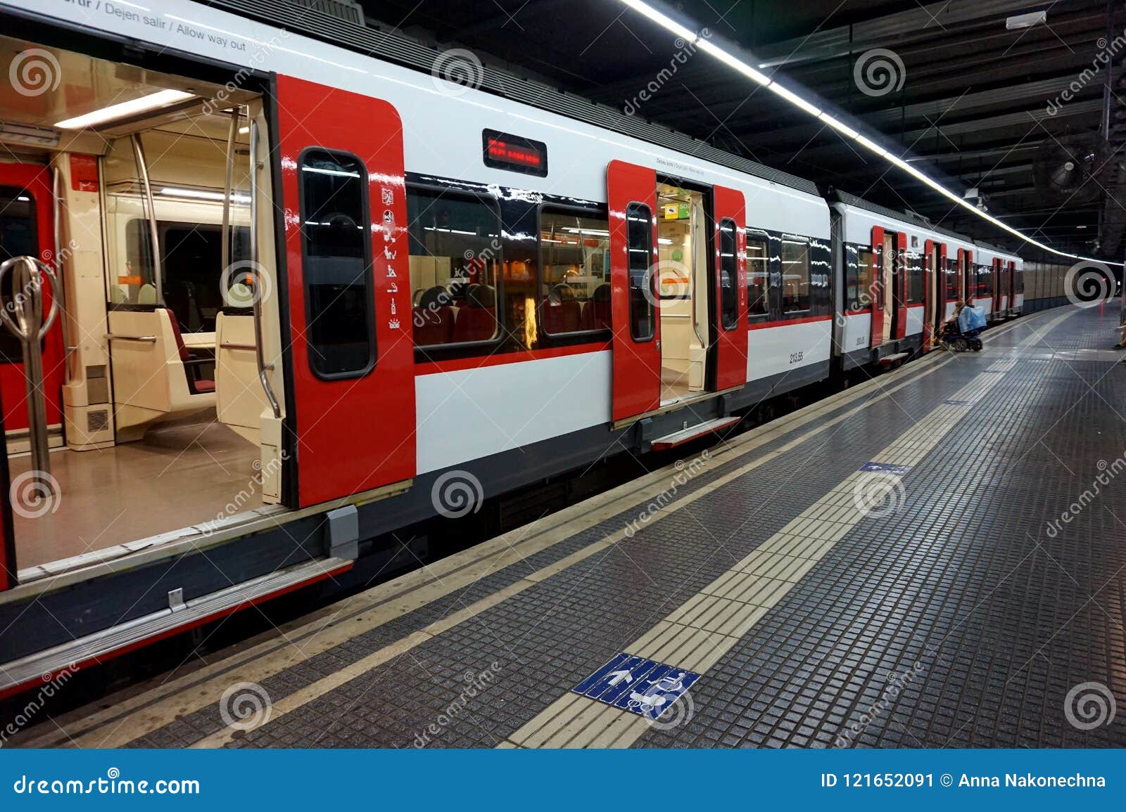 A Train with Open Doors Waiting for Passengers at the Railway Station ...