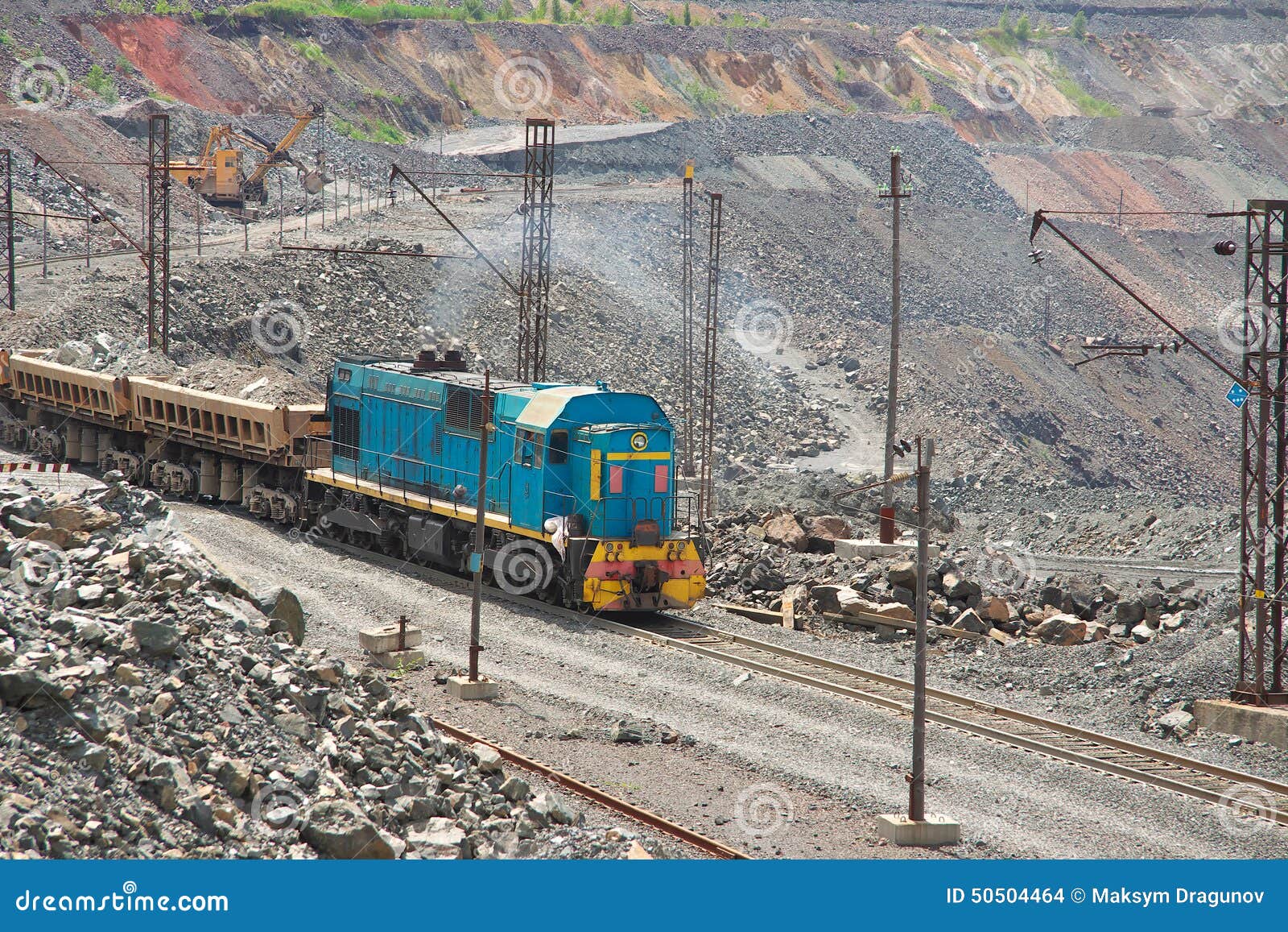 Train On The Opencast Stock Photography | CartoonDealer.com #16090700