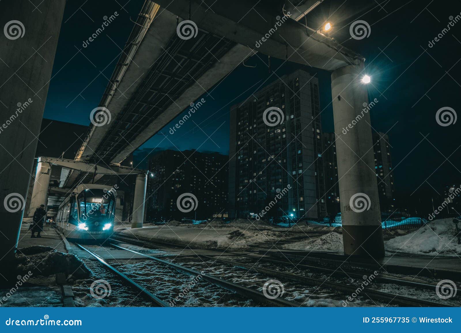 Train Operating during Nighttime Stock Image - Image of train, york ...