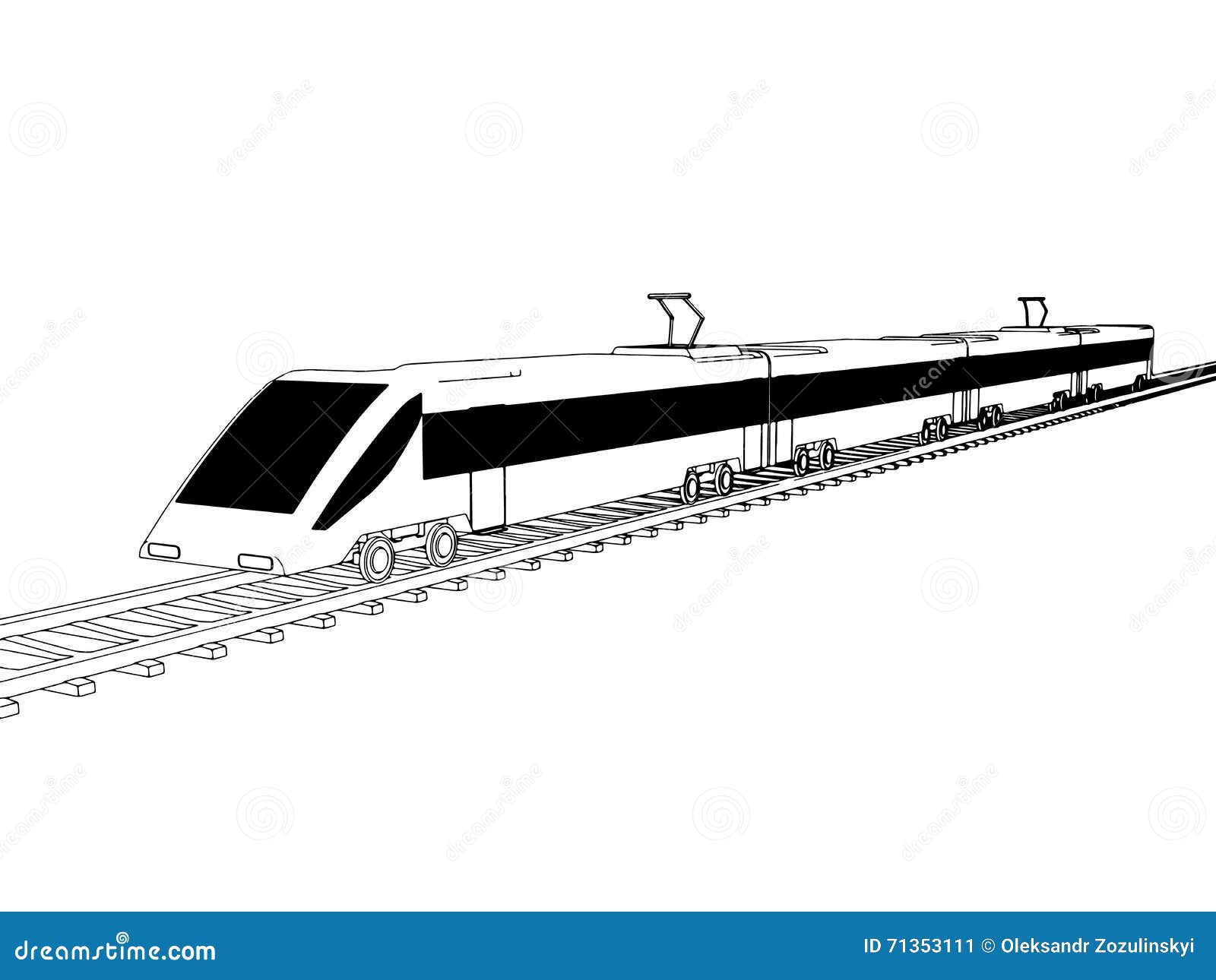 Train outline vector stock vector. Illustration of railway - 71353111