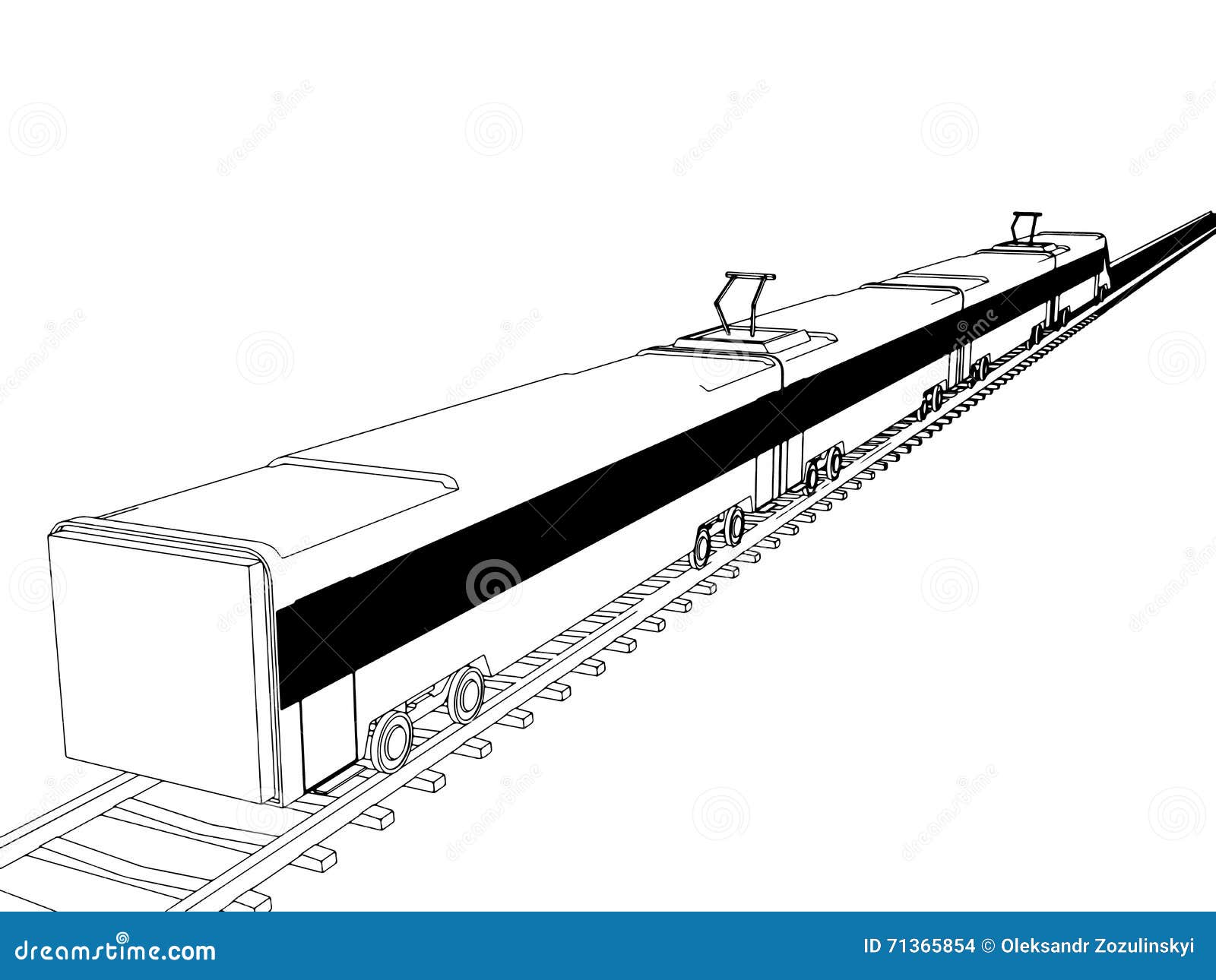Train outline vector stock vector. Illustration of railway - 71365854