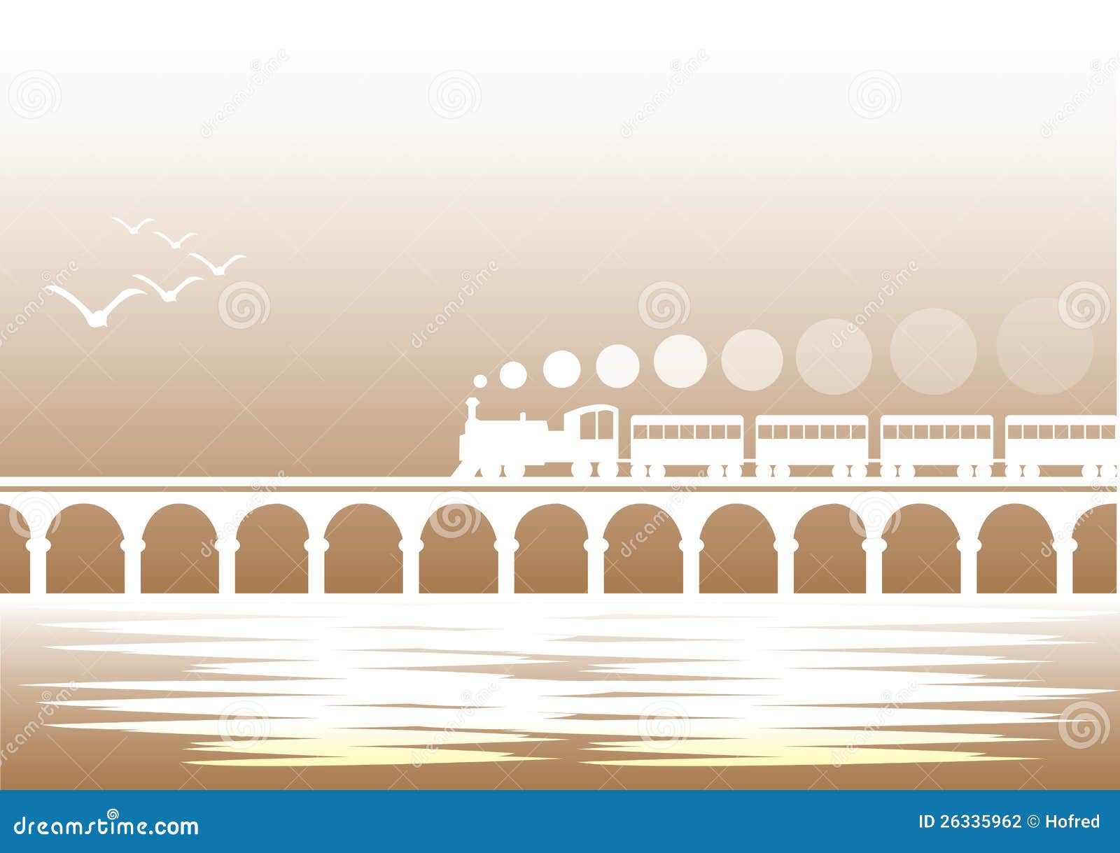Train over Bridge stock vector. Illustration of cartoon - 26335962
