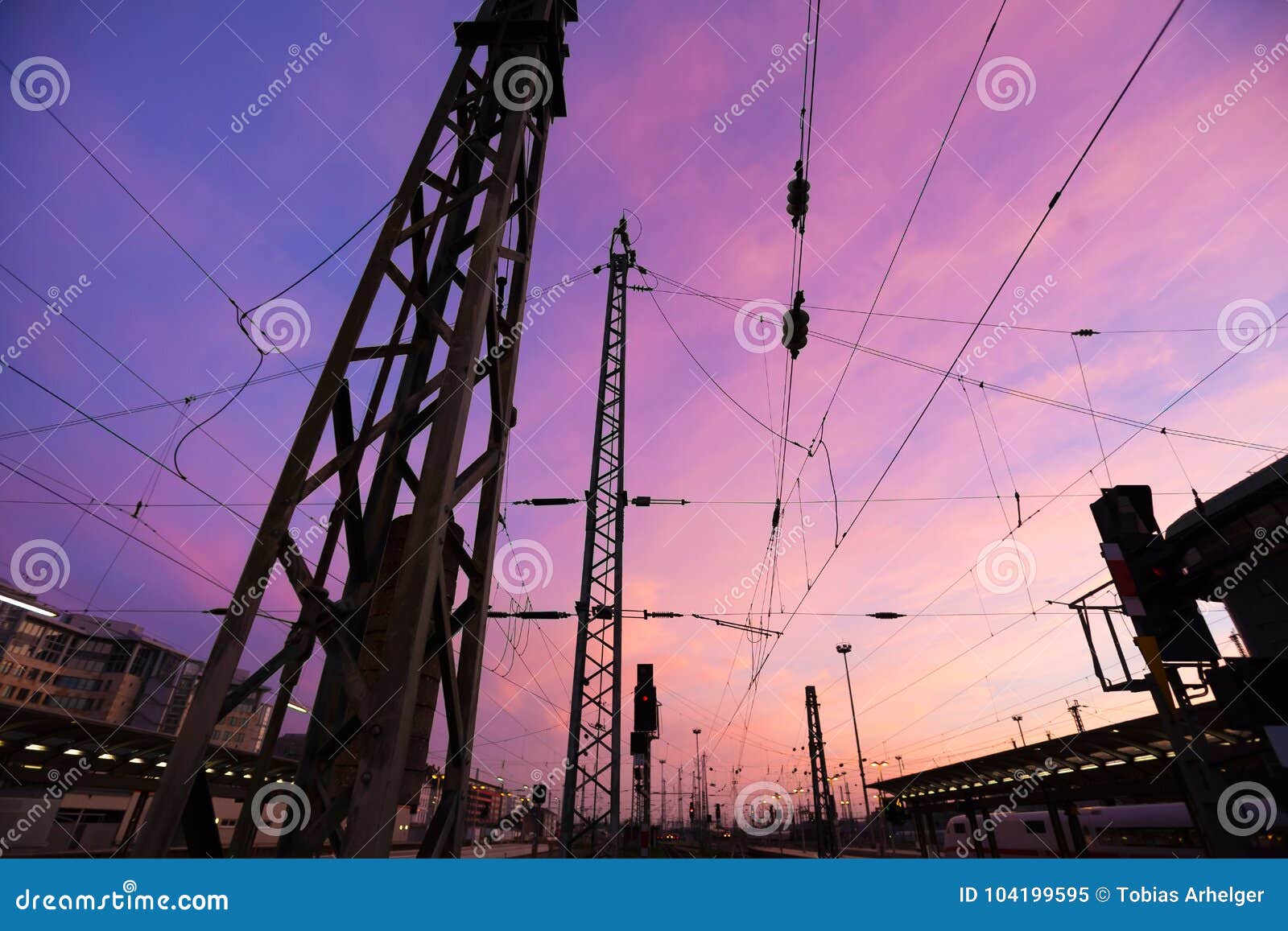 Train Overhead Line Pole Stock Photo | CartoonDealer.com #145969956