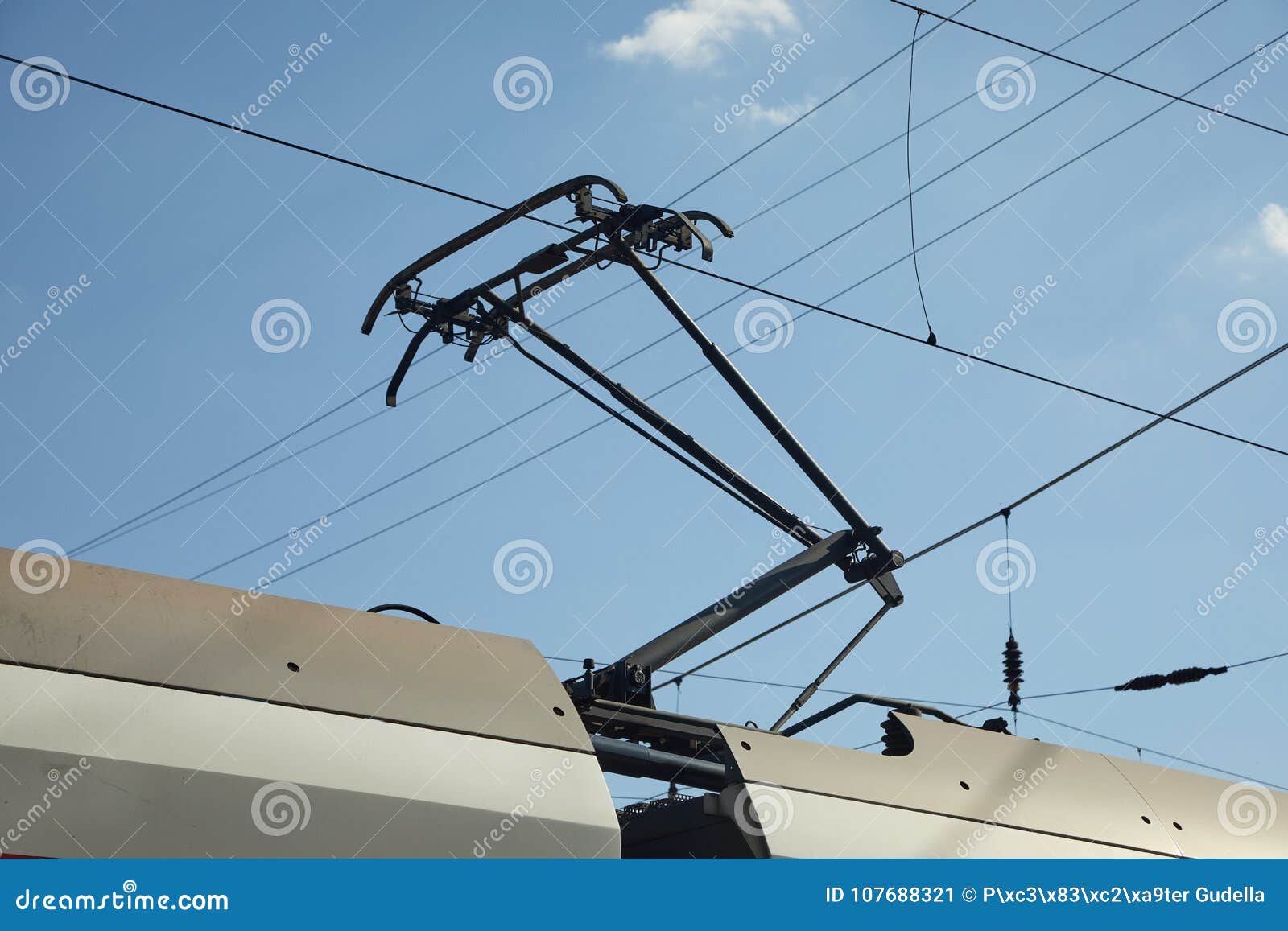 Train Pantograph Closeup stock image. Image of line - 107688321