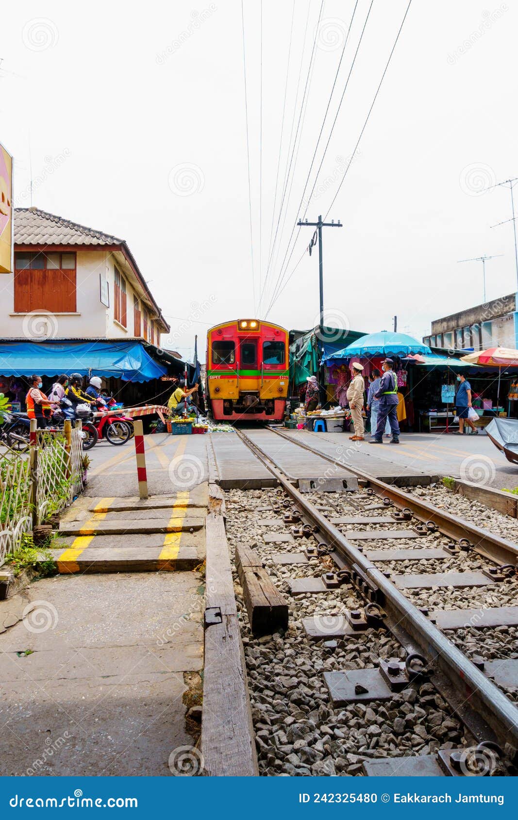 A Train Parked Inside a Train Station. Front View of Train. Editorial ...