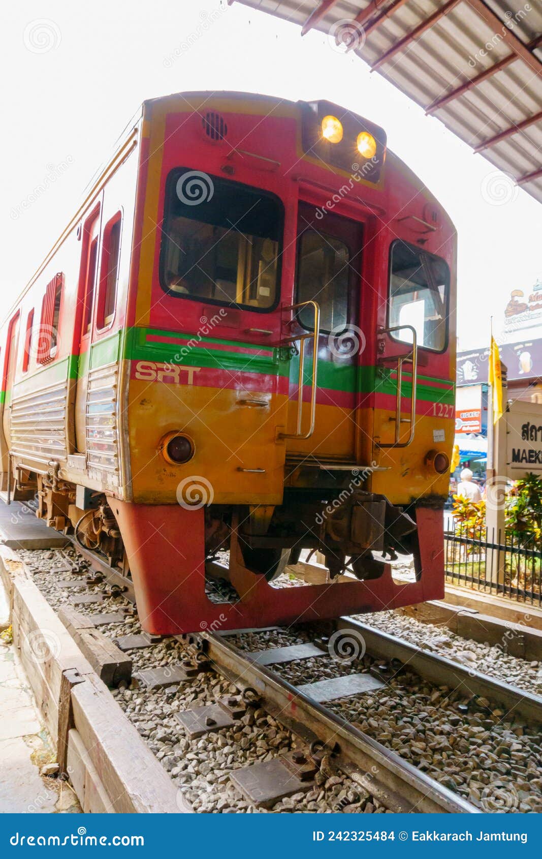 A Train Parked Inside a Train Station. Front View of Train. Editorial ...