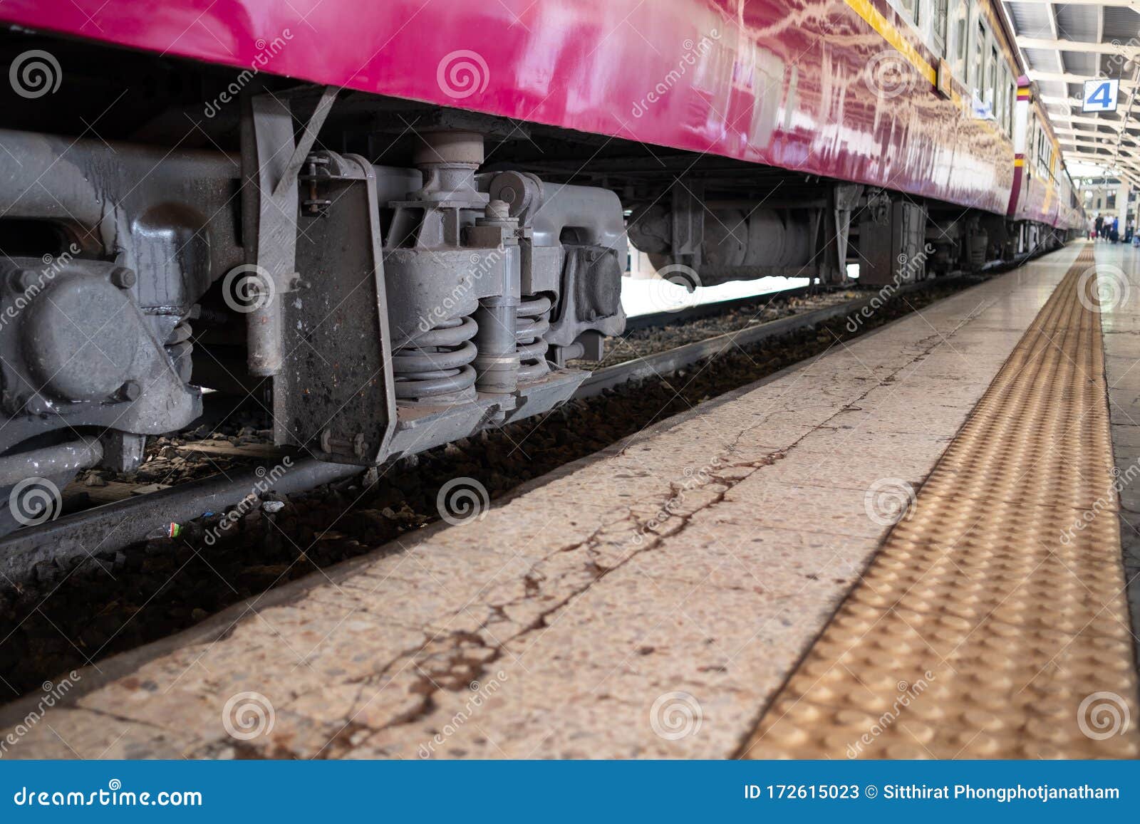 Train is Parking on Platform in Bangkok Train Station Stock Image ...