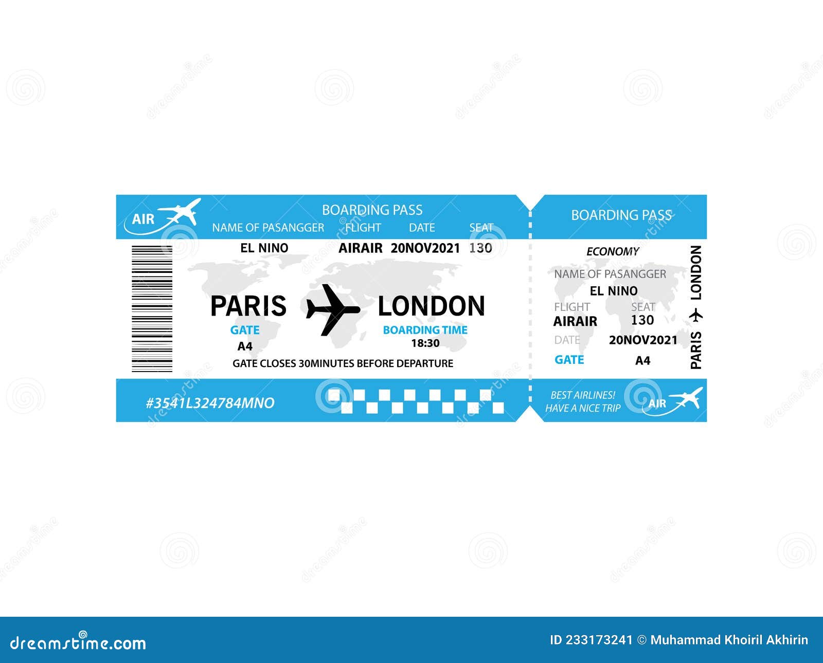 Train Pass Ticket Isolated on White Premium Stock Vector - Illustration ...