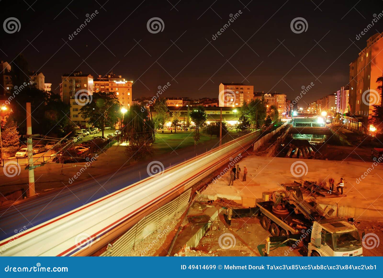 Train Passes through Construction Zone Stock Image - Image of hard ...