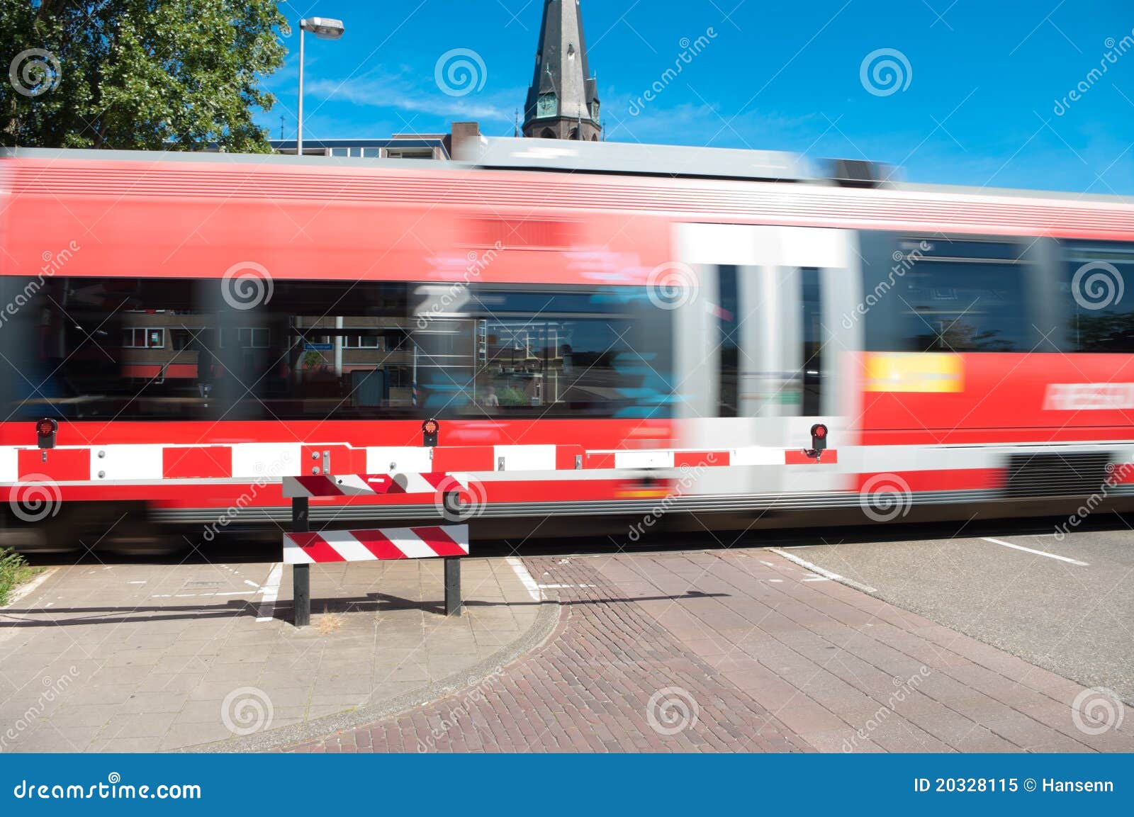 Train passing by stock image. Image of cross, line, gate - 20328115