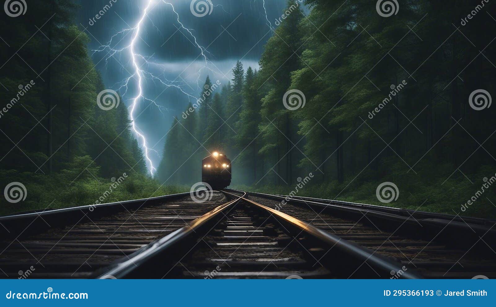Train Passing through the Fog Train Trailing through the Forest in the ...