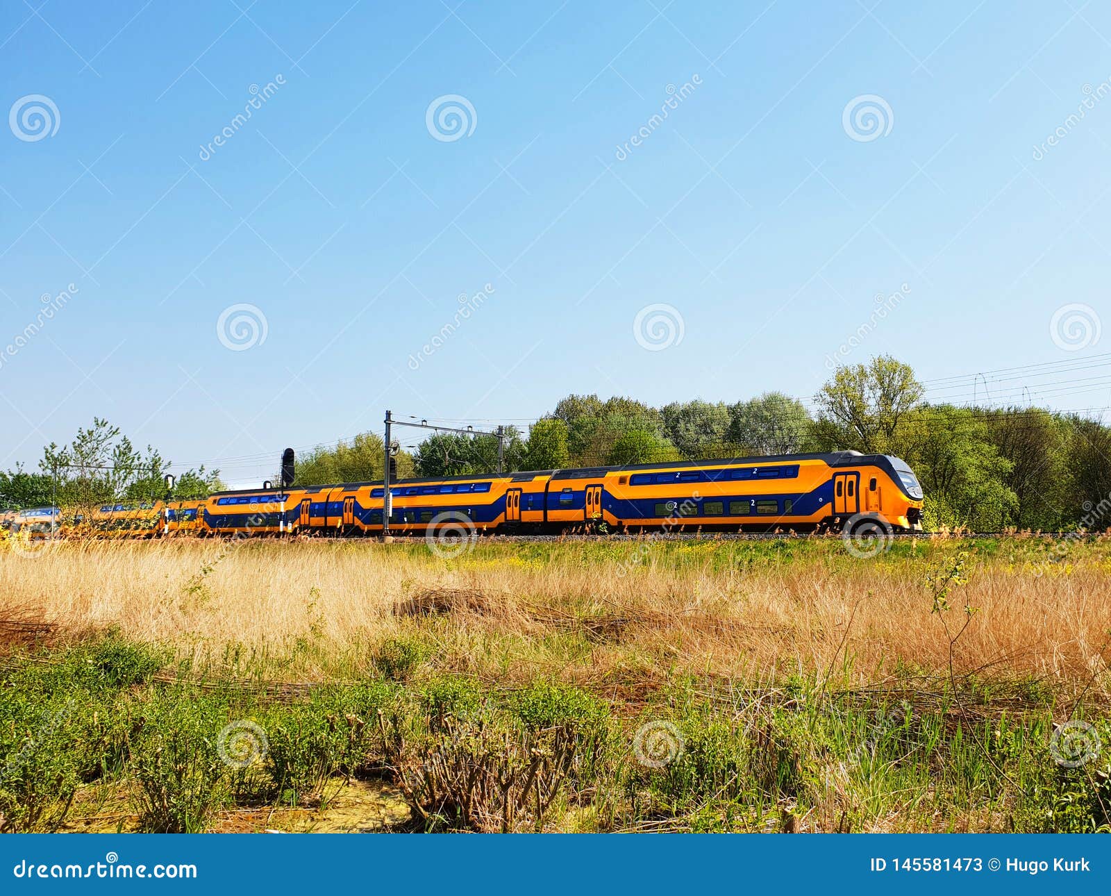 Train Passing in a Open Field Stock Image - Image of power, locomotive ...