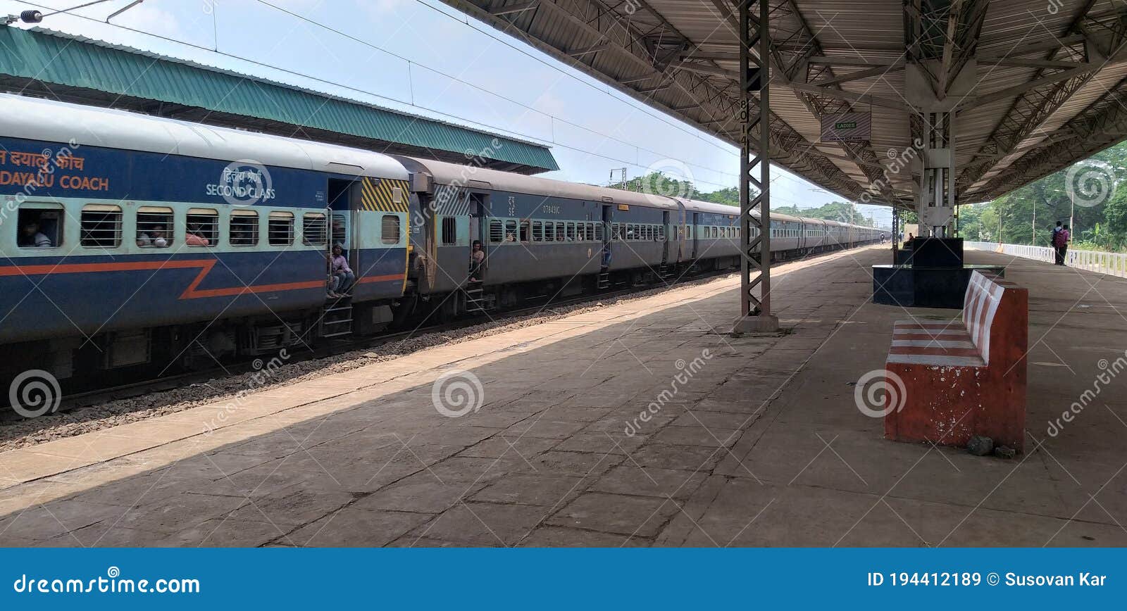 A Train is Passing through a Railway Platform. Editorial Stock Image ...