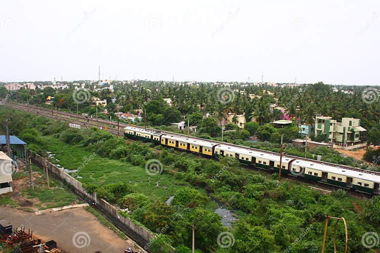 Train Passing through Suburbs of Chennai, India Stock Image - Image of ...
