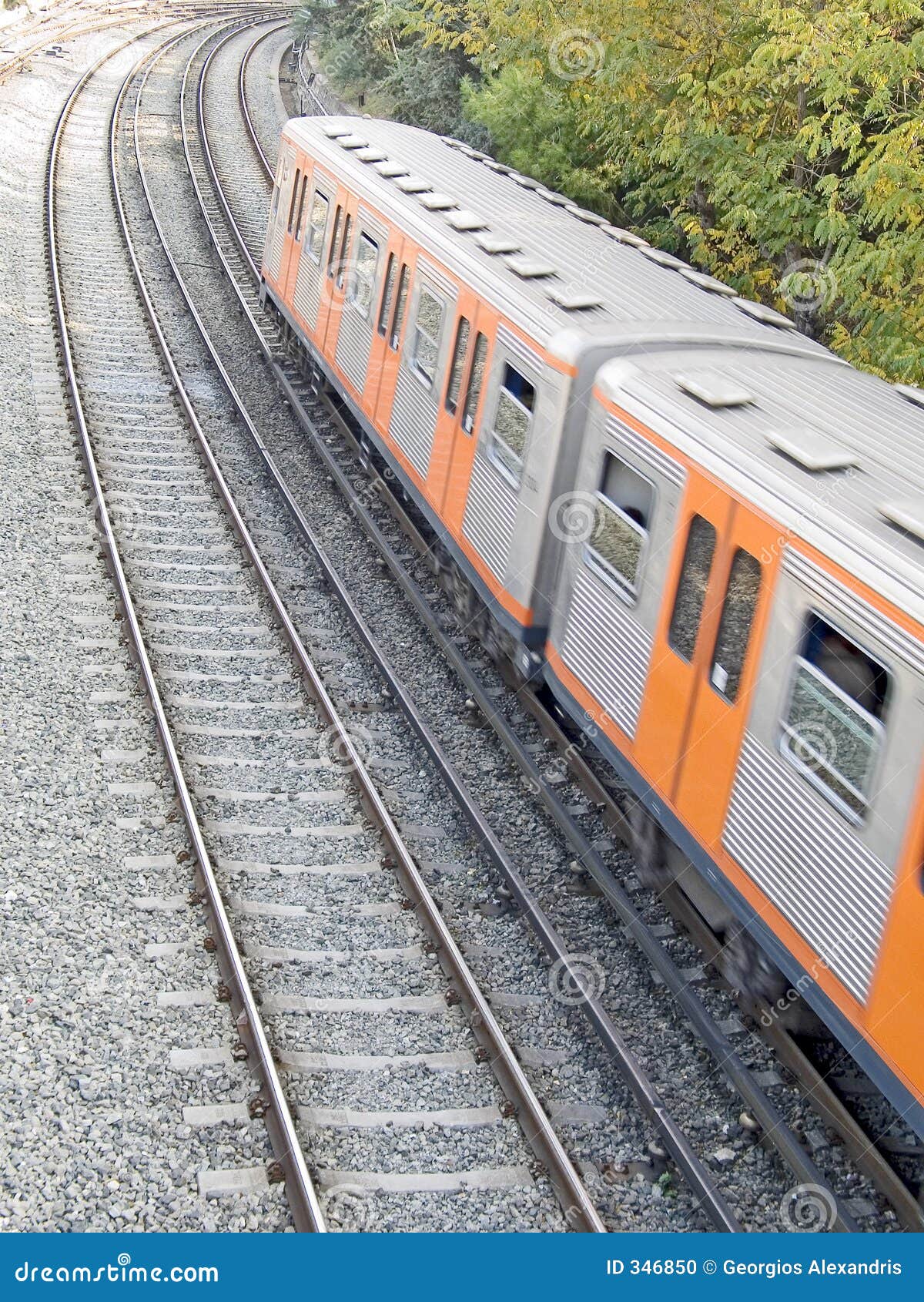 Train Passing Underneath stock photo. Image of track, ballast - 346850