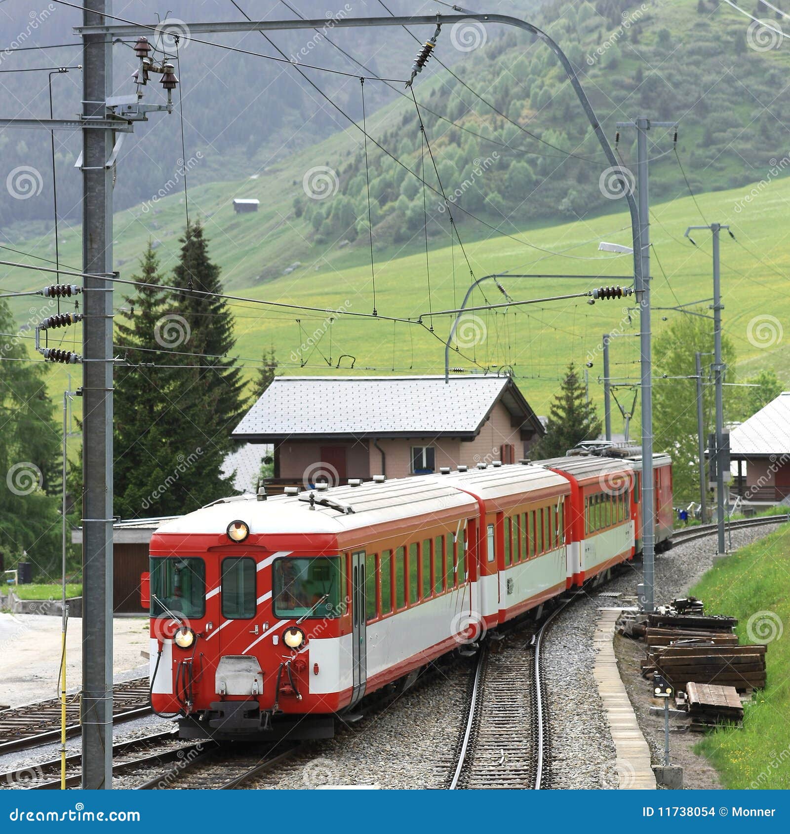 Train passing a village stock photo. Image of pole, railroad - 11738054