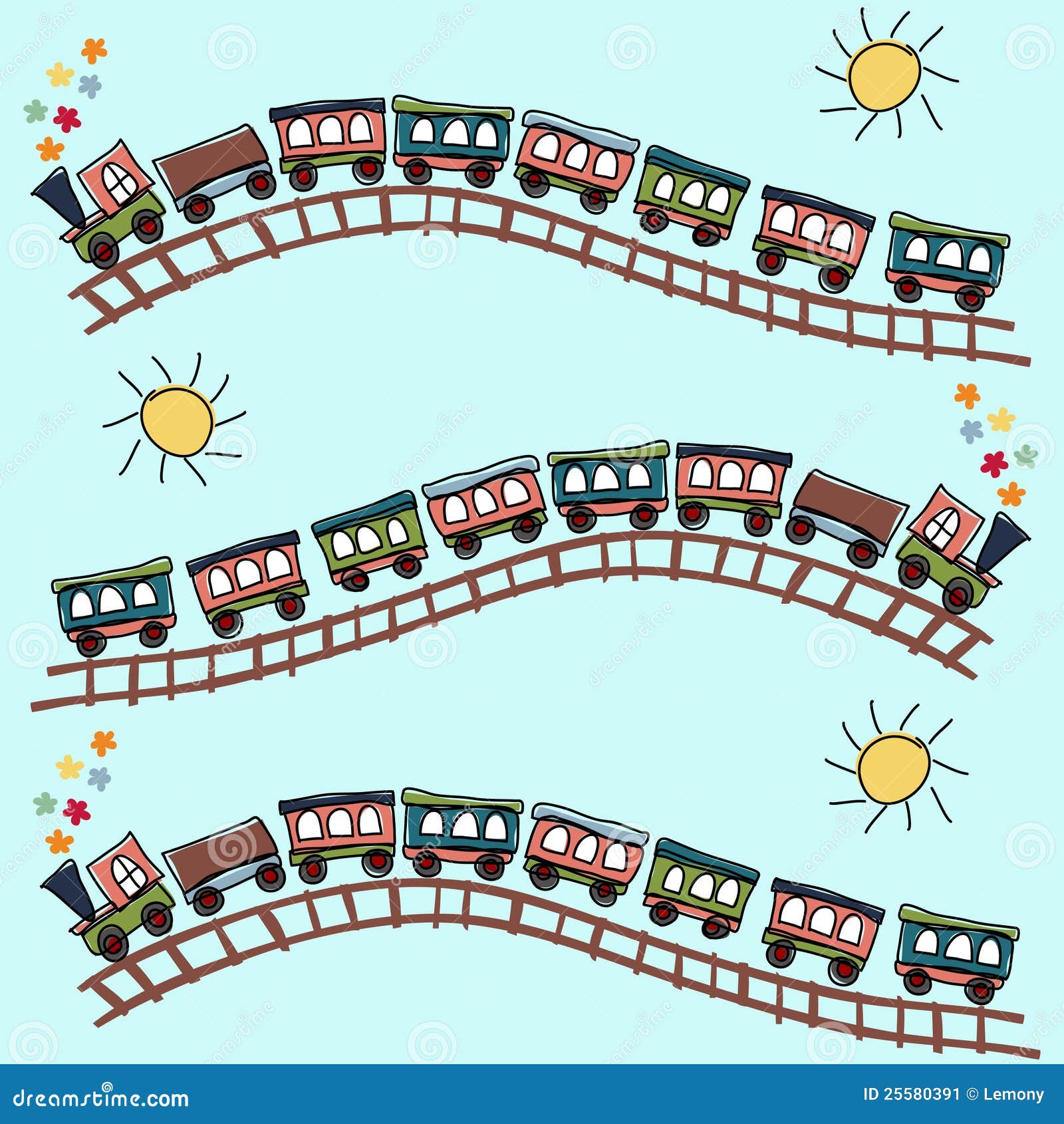 Train Pattern Cartoon Vector | CartoonDealer.com #25580425
