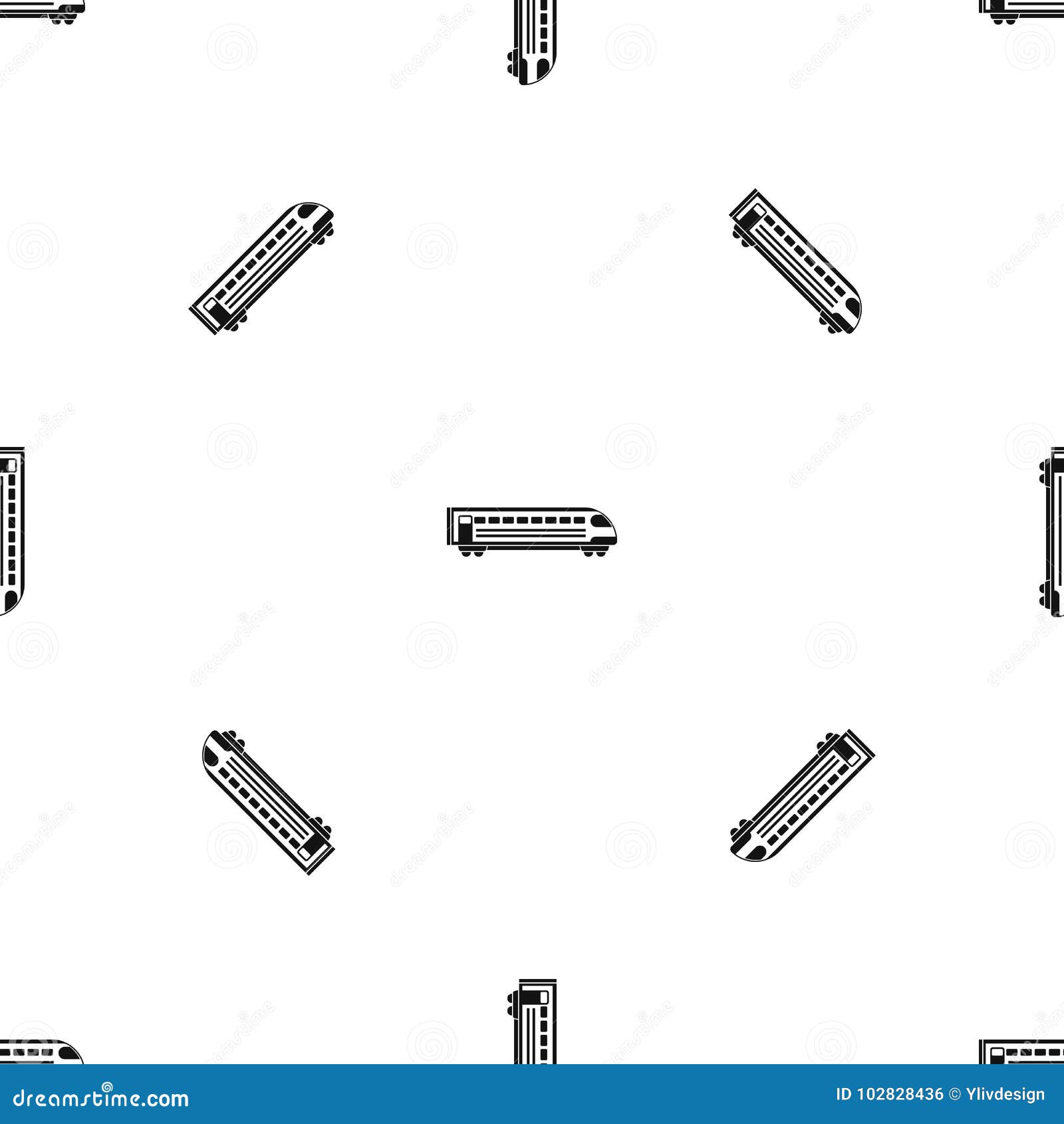 Train Pattern Seamless Black Stock Vector - Illustration of railroad ...