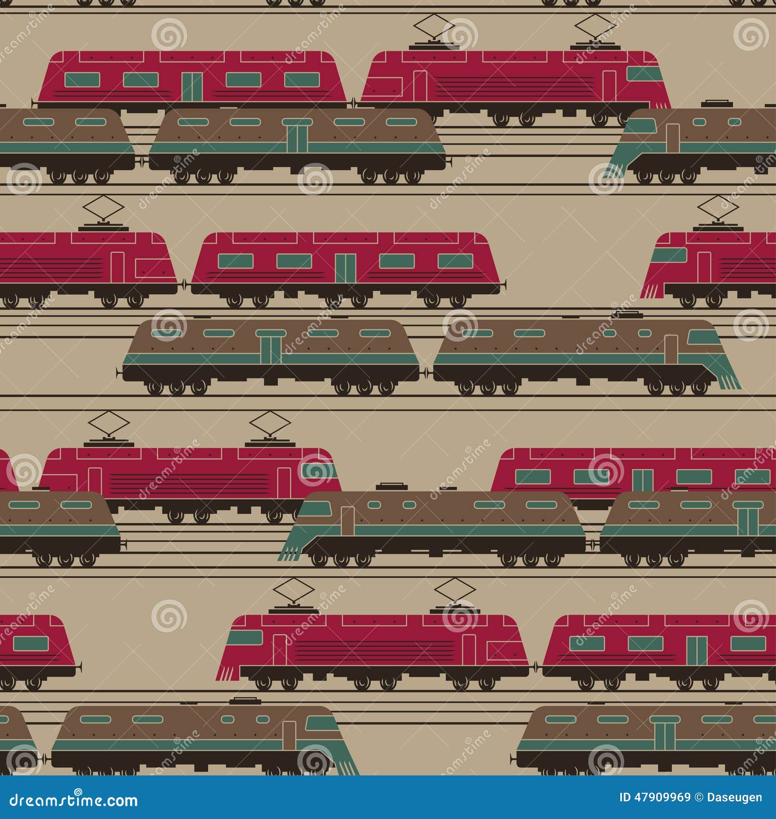 Train Pattern Cartoon Vector | CartoonDealer.com #47909969
