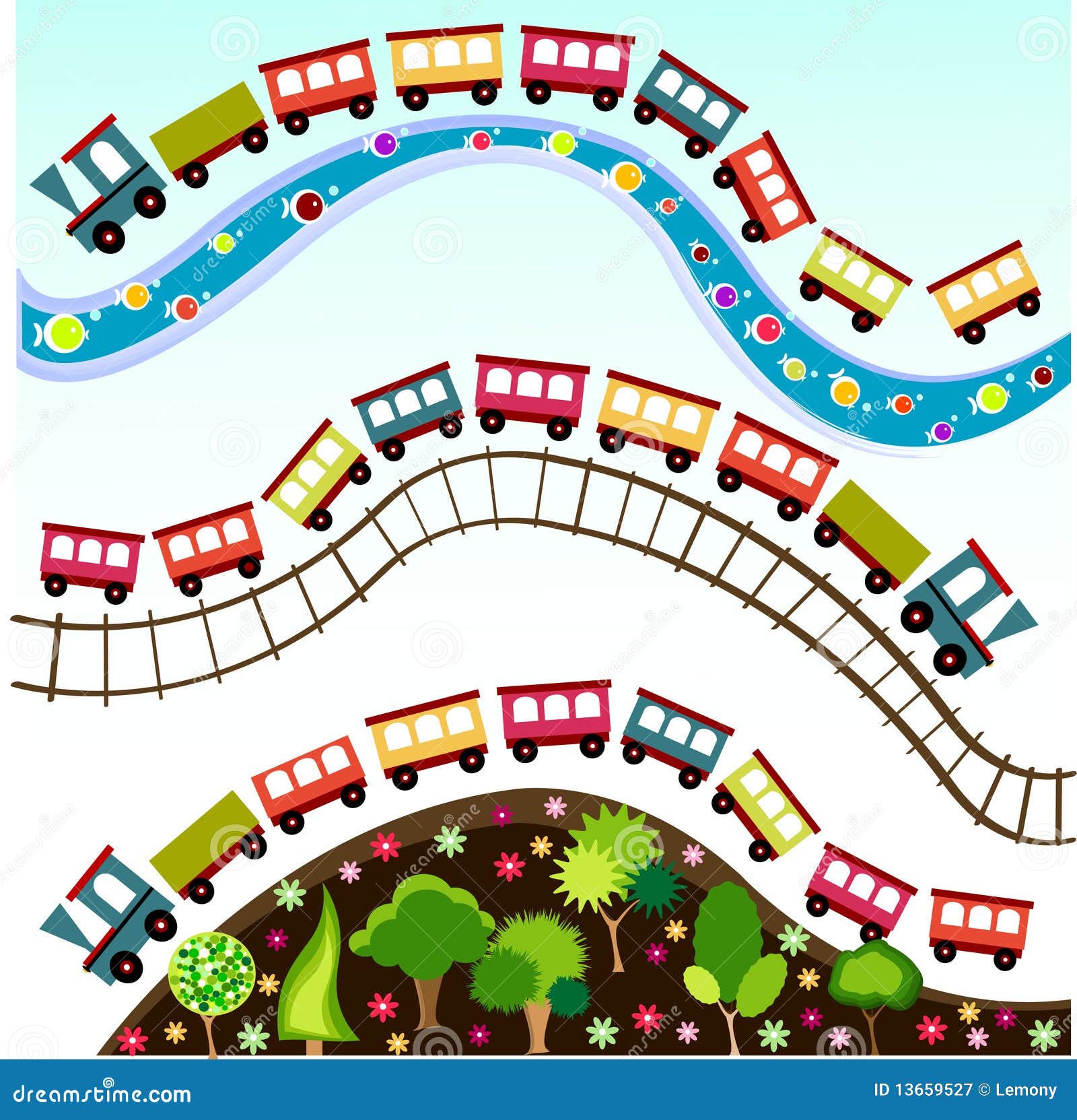 Train Pattern Cartoon Vector | CartoonDealer.com #25580425