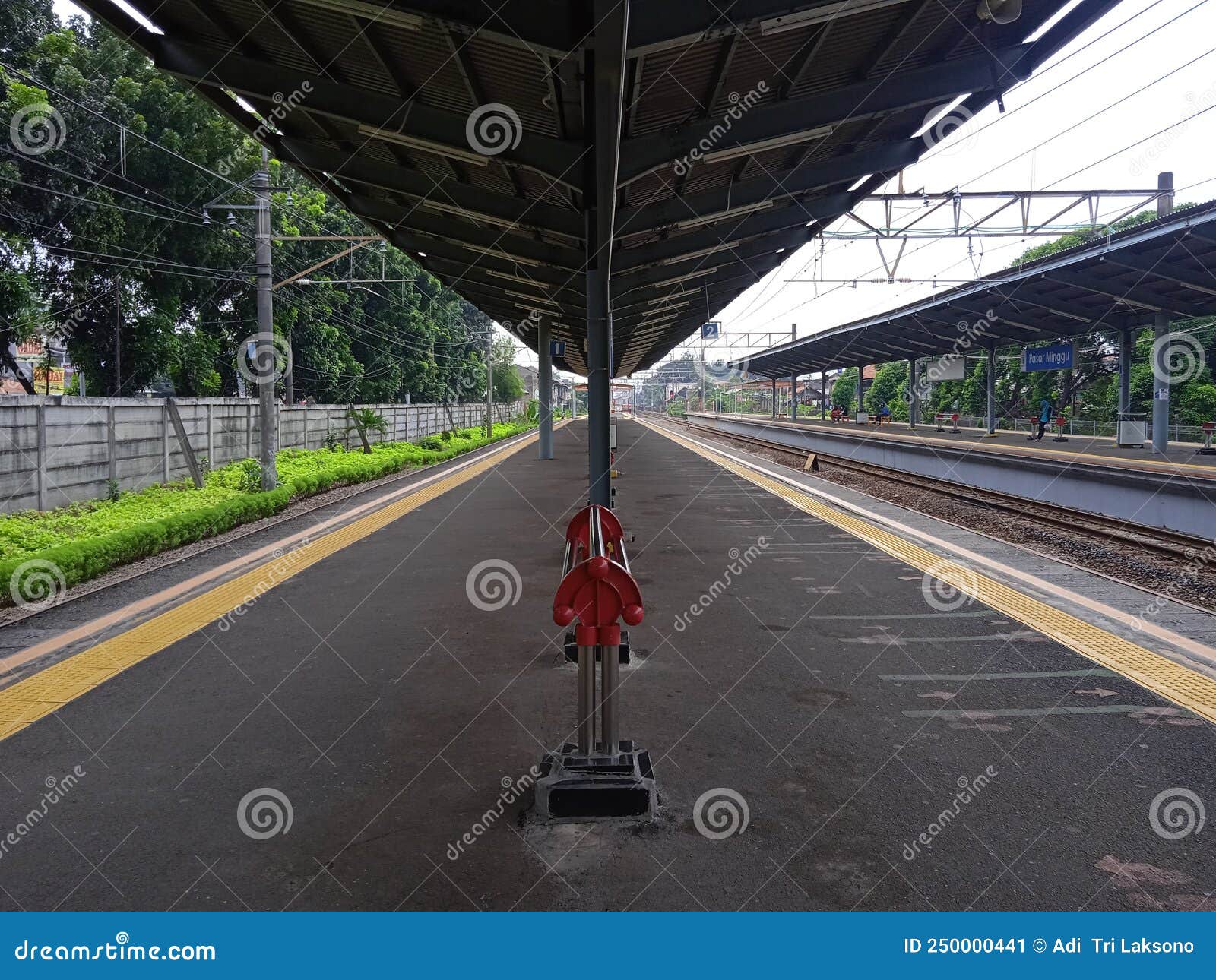 Train Platform with an Empty Backrest Editorial Photo - Image of ...