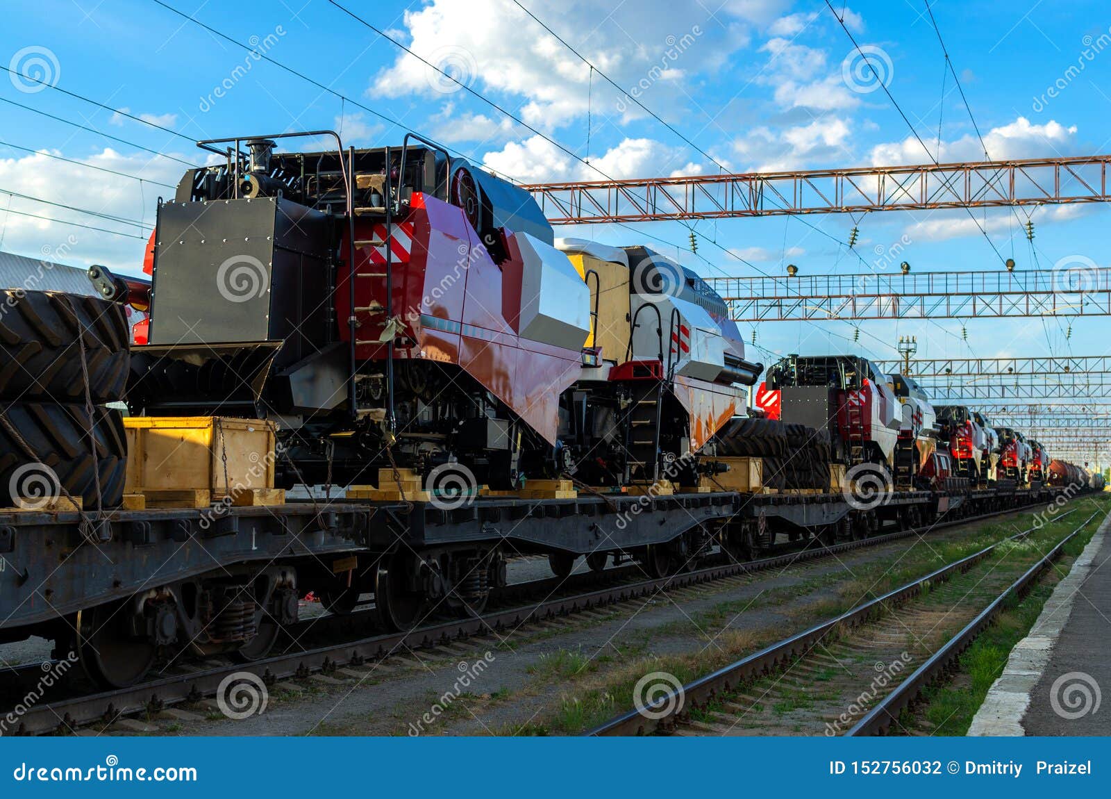 Train Platform is Loaded with New Disassembled for Transportation ...