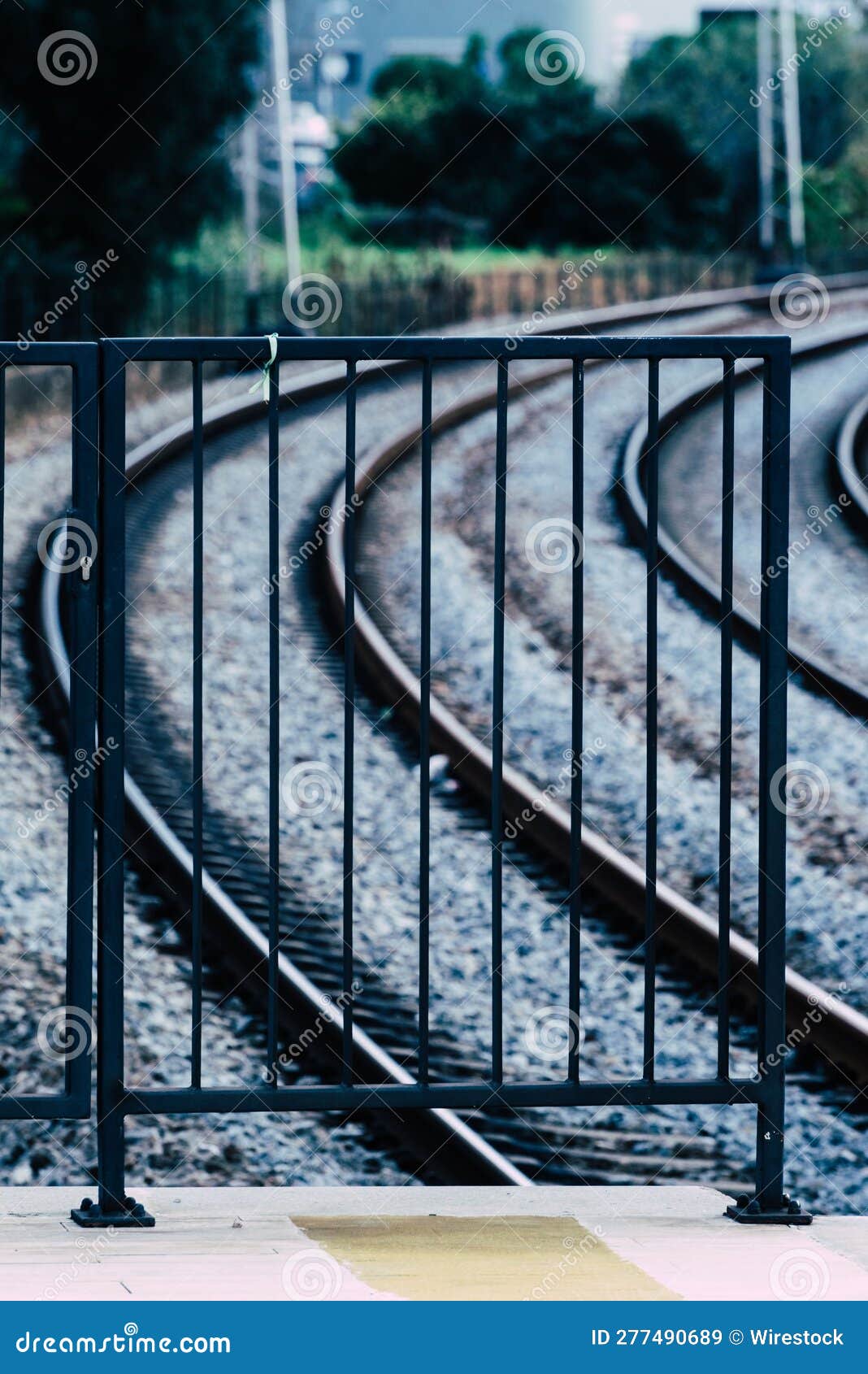 Train Platform with Multiple Railway Tracks at the Distance in Both ...