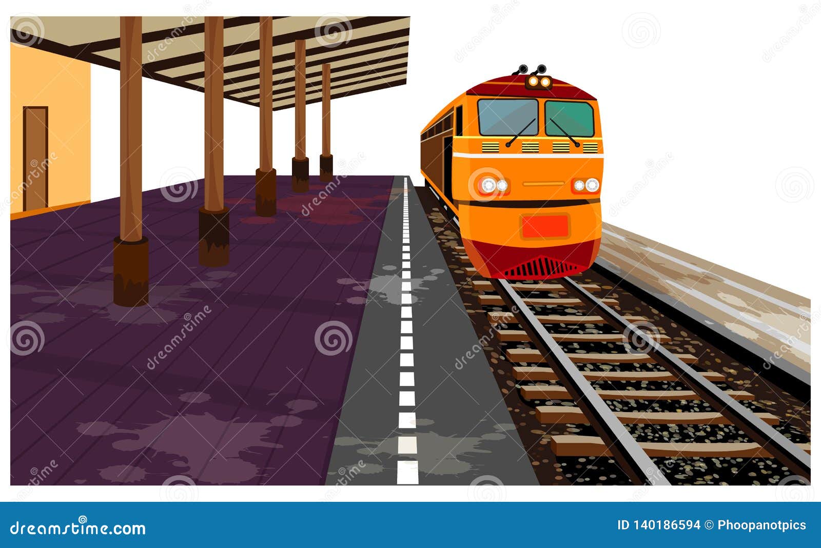The train at platform stock vector. Illustration of groove - 140186594