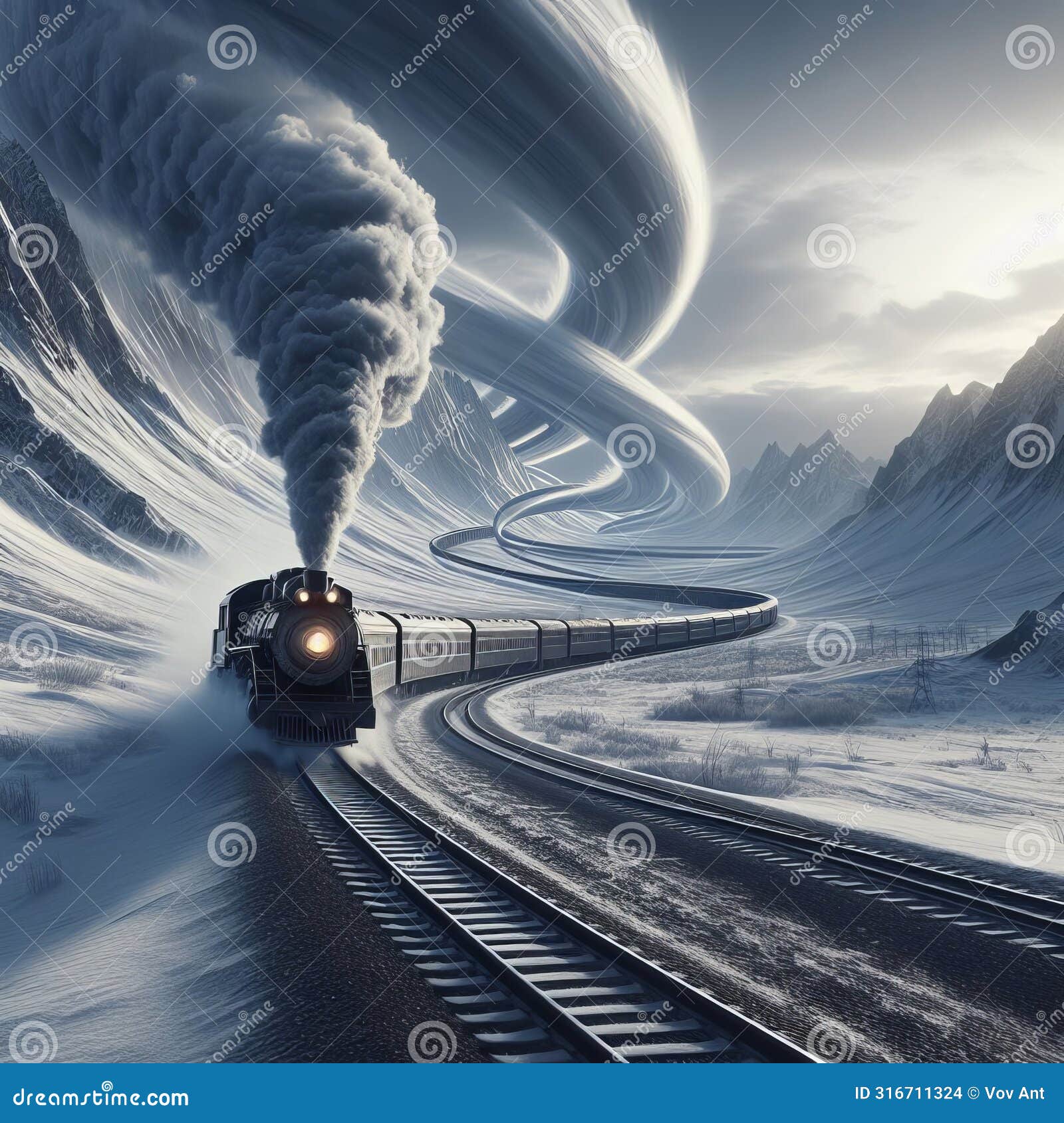 638 89. a Train Powered by the Force of Gravity, with Tracks Th Stock ...