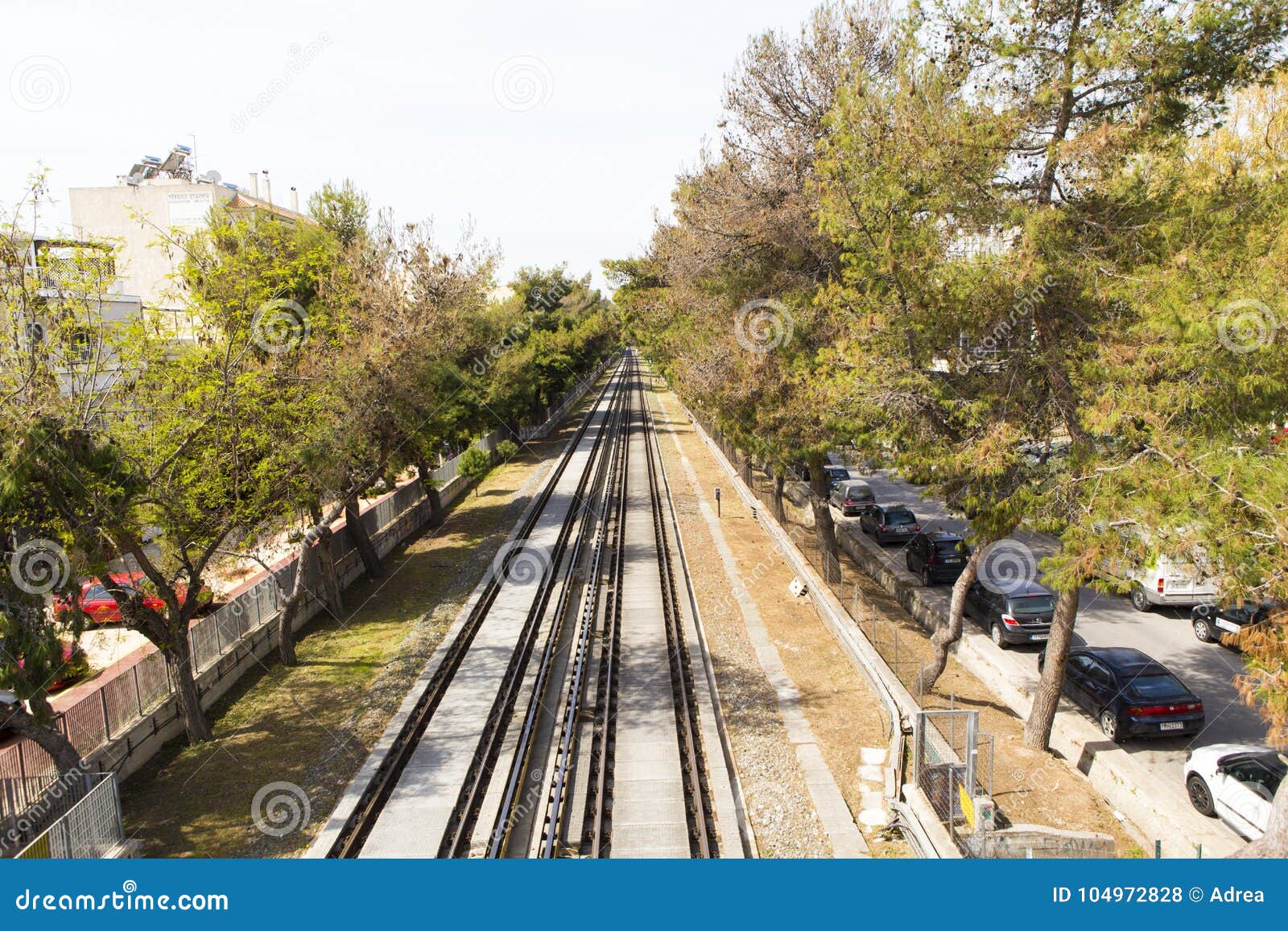 In City Train Rail from Athens Editorial Stock Photo - Image of power ...