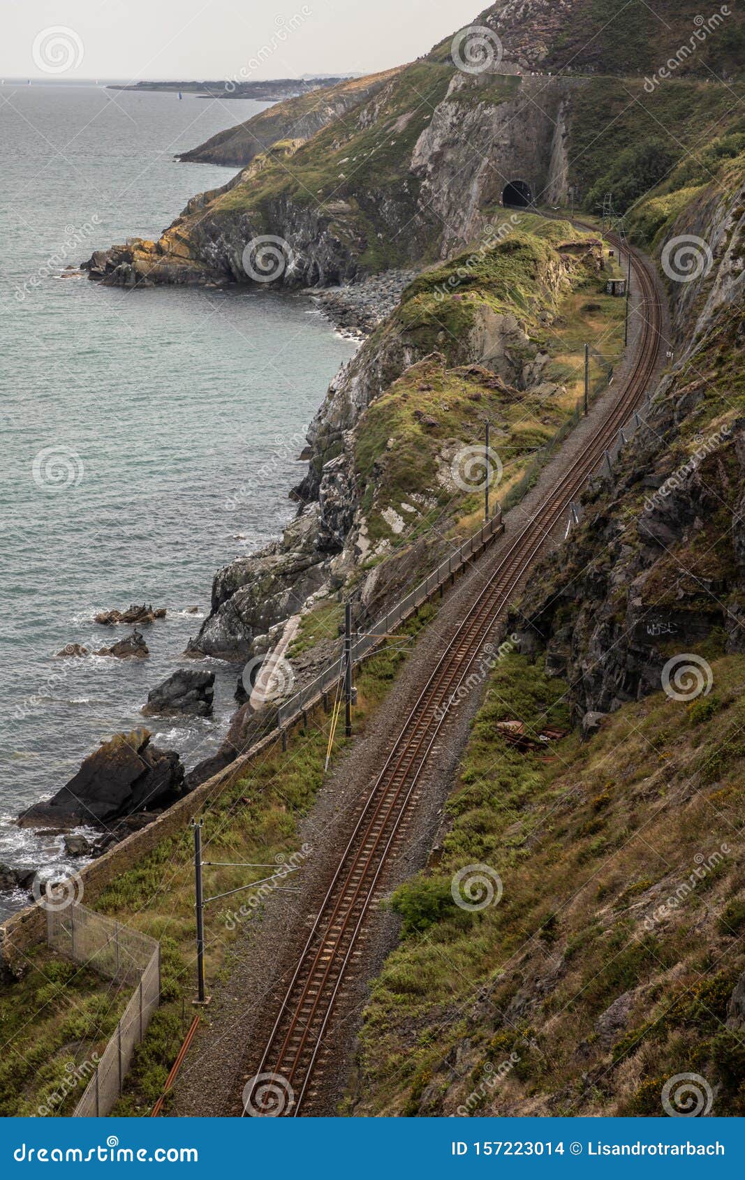 Train Rail in Cliff Walk Trail in Bray Stock Photo - Image of bray ...