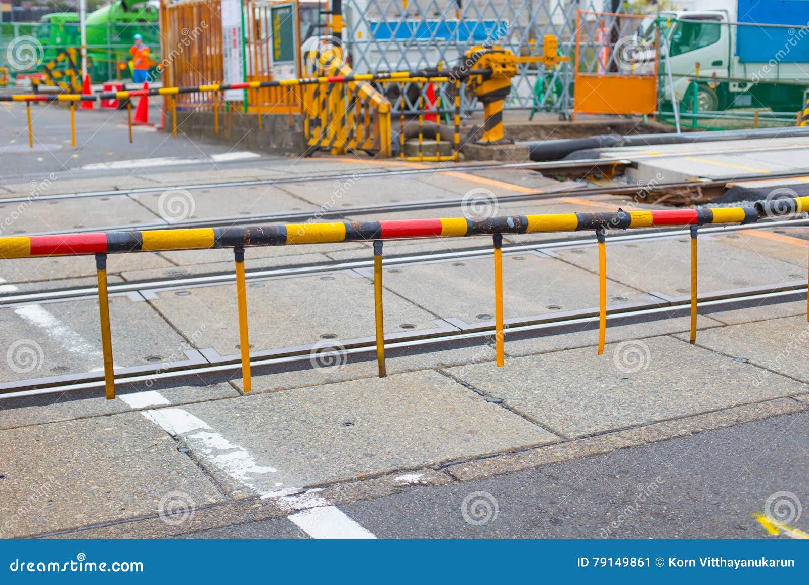 Train Rail Road Crossing Guard Stock Image - Image of train, japanese ...