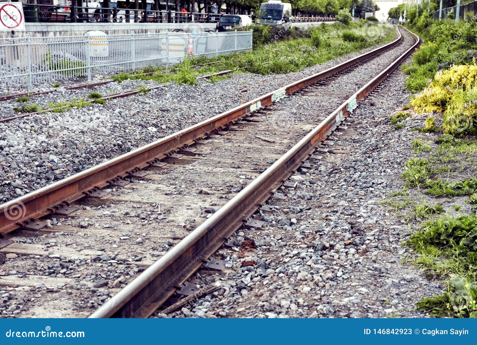 Train rail tracks stock image. Image of canada, pebbles - 146842923