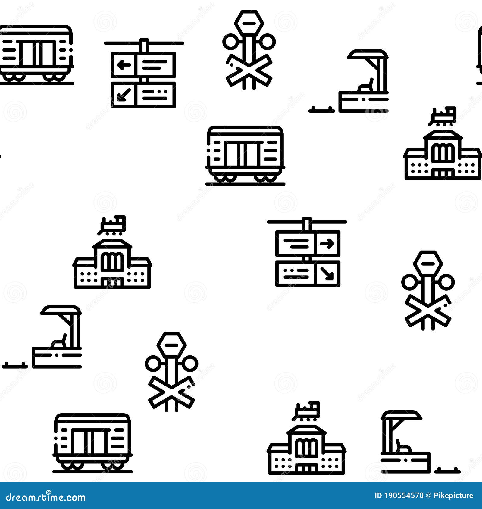 Train Rail Transport Seamless Pattern Vector Stock Vector ...