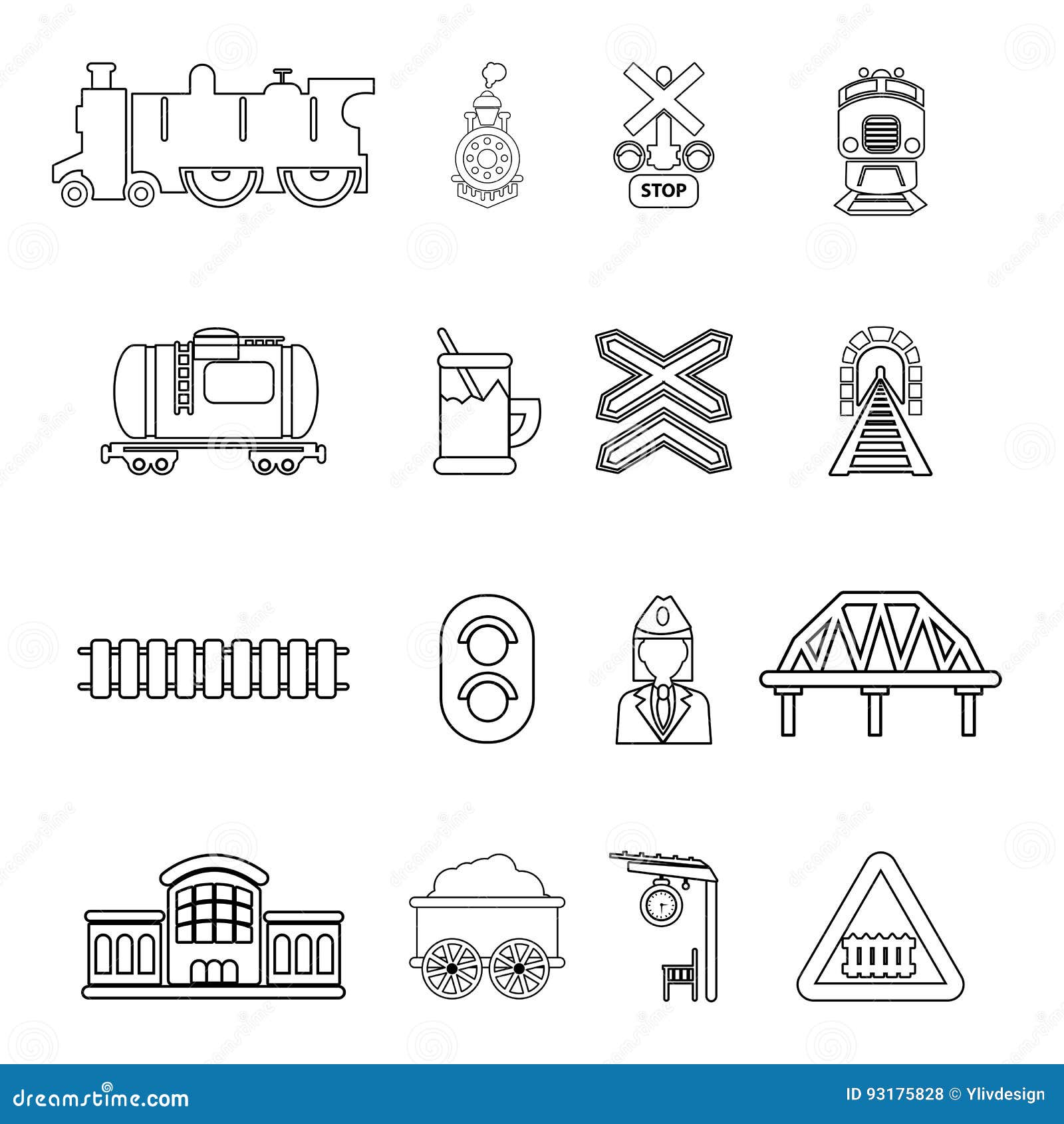 Train Railroad Outline Stock Illustrations – 4,409 Train Railroad ...