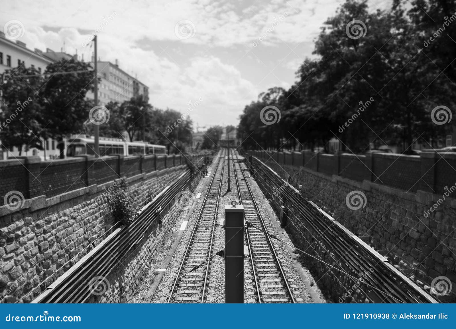 Subway Train Railroad Looked from the Bridge Stock Photo - Image of ...