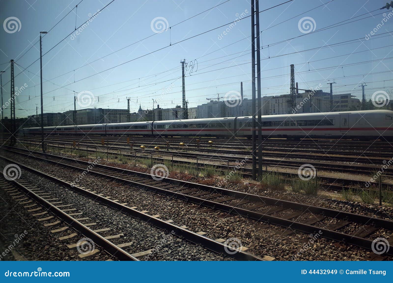 Train Rails stock image. Image of blue, transit, journey - 44432949