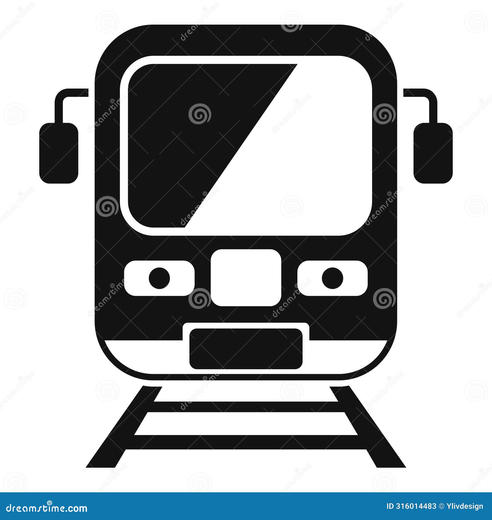 Train on Rails Icon Simple Vector. Railway Crossing Stock Illustration ...