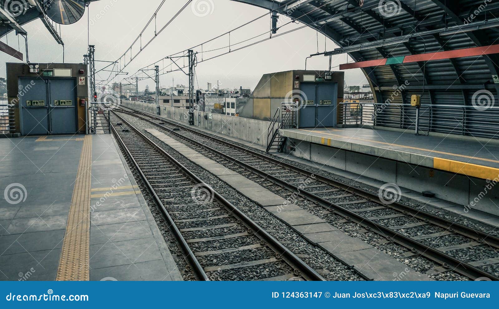 Train Rails of One of the Subway Stations of Lima Stock Image - Image ...