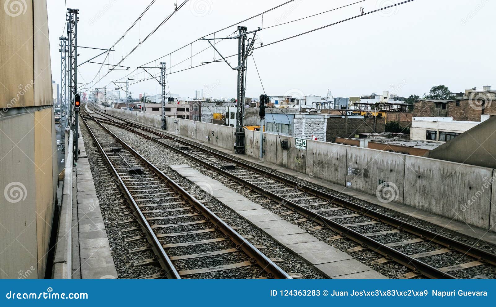 Train Rails of One of the Subway Stations of Lima Stock Image - Image ...