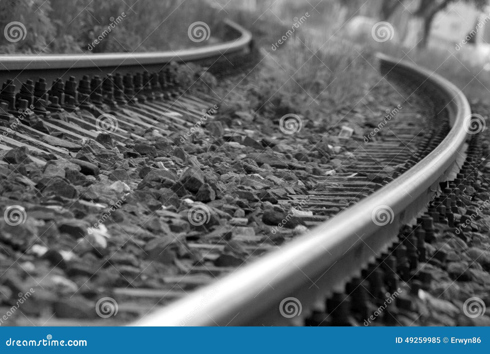 Train rails with rocks stock image. Image of railway - 49259985