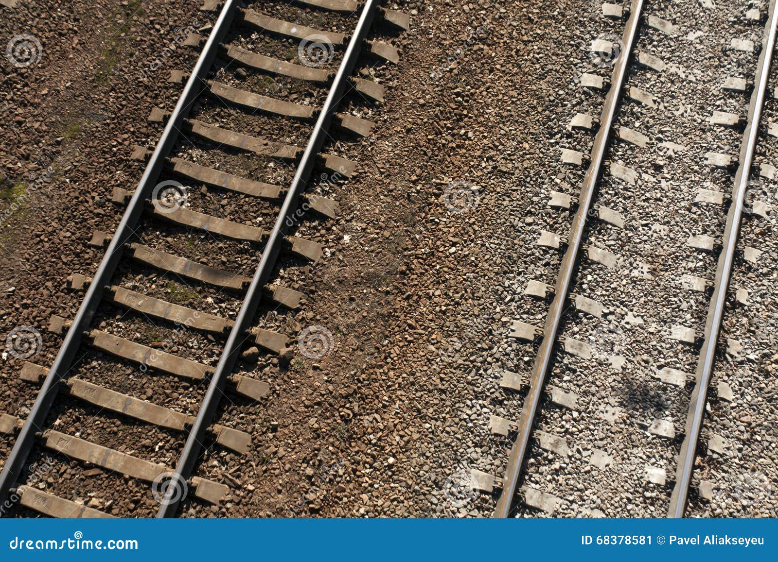 Train rails from the top. stock image. Image of abstract - 68378581