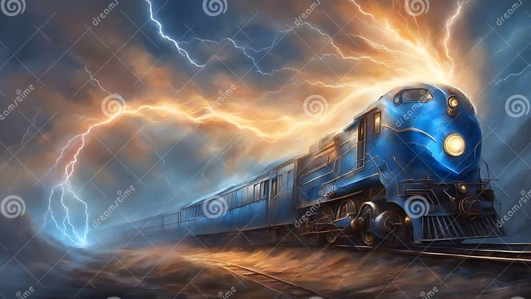 Train on the Rails a Train that Runs on the Power of a Lightning Elemental, the Energy Harnessed ...