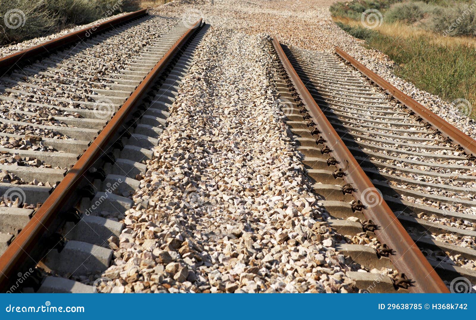 Train Rails Under Construction Stock Image - Image of stones, transit ...