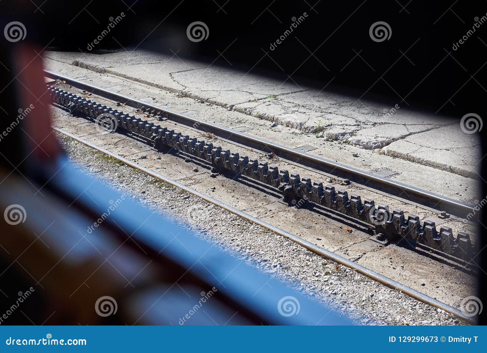 Train Rails Through The Window. Abt Rack System. Royalty-Free Stock ...