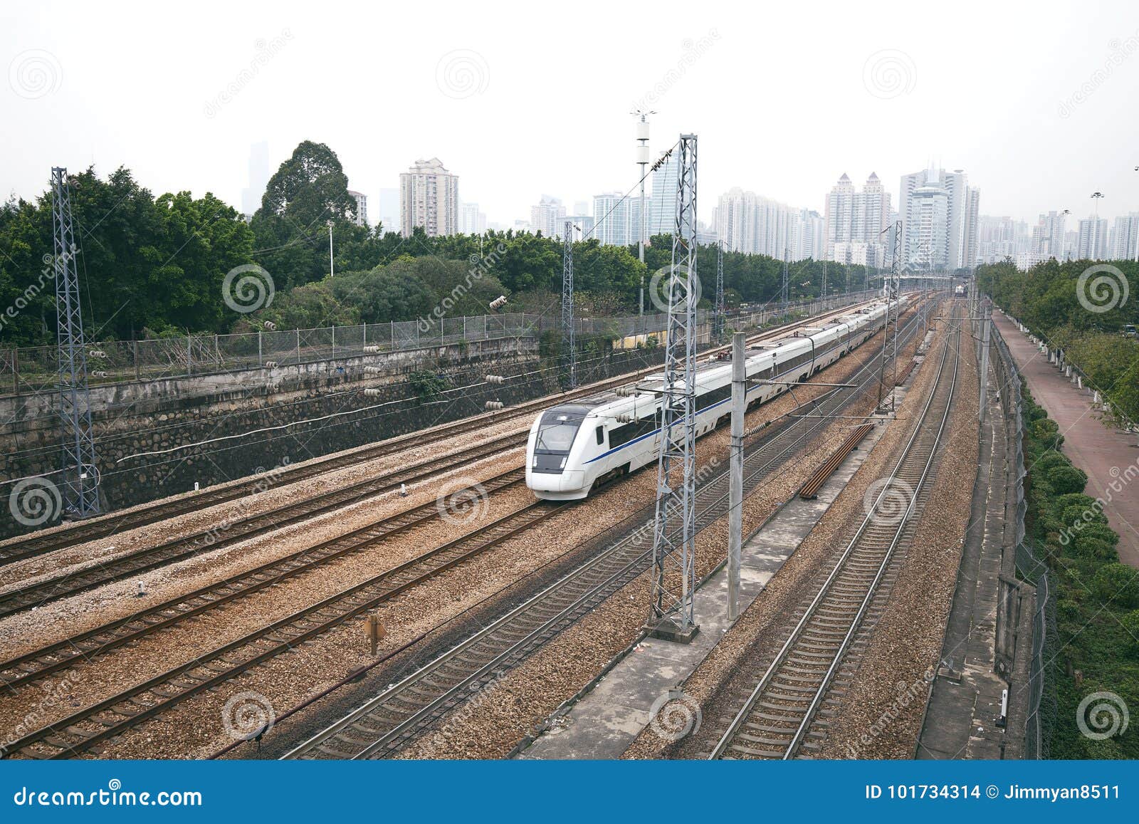 Train on the railway stock photo. Image of steel, locomotive - 101734314