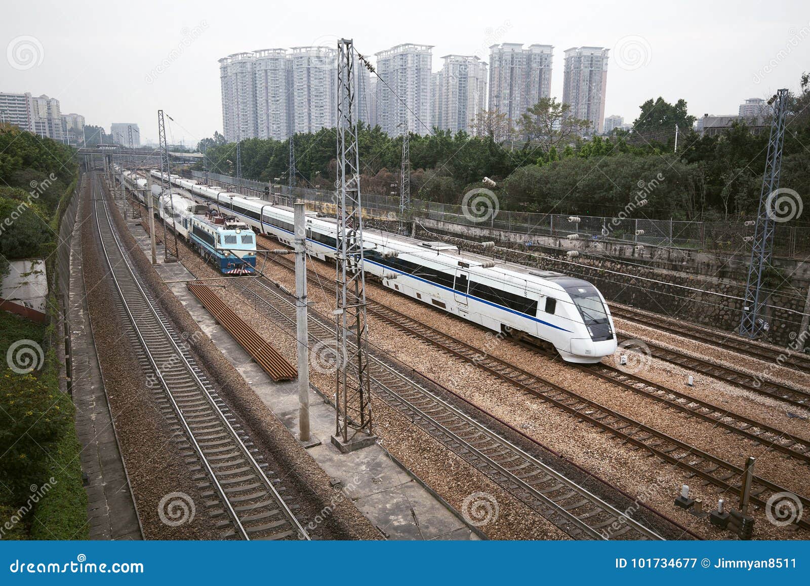 Train on the railway stock image. Image of road, transportation - 101734677